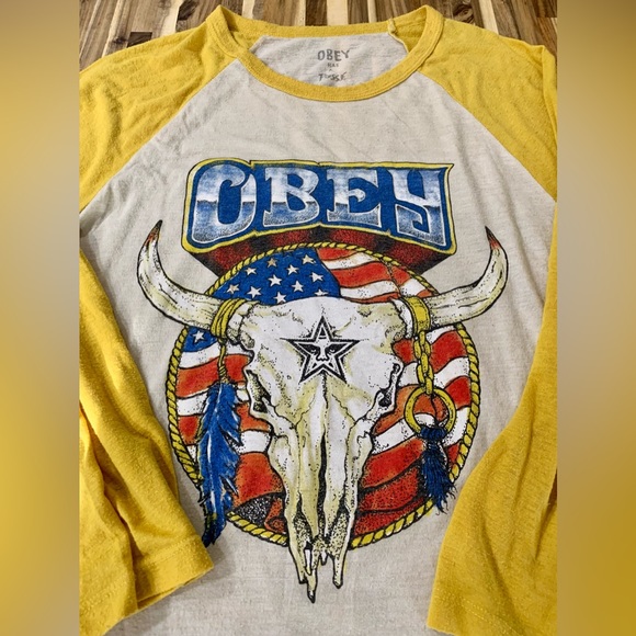Obey | Shirts | Rare Mens Obey Posse Raglan Xl | Poshmark